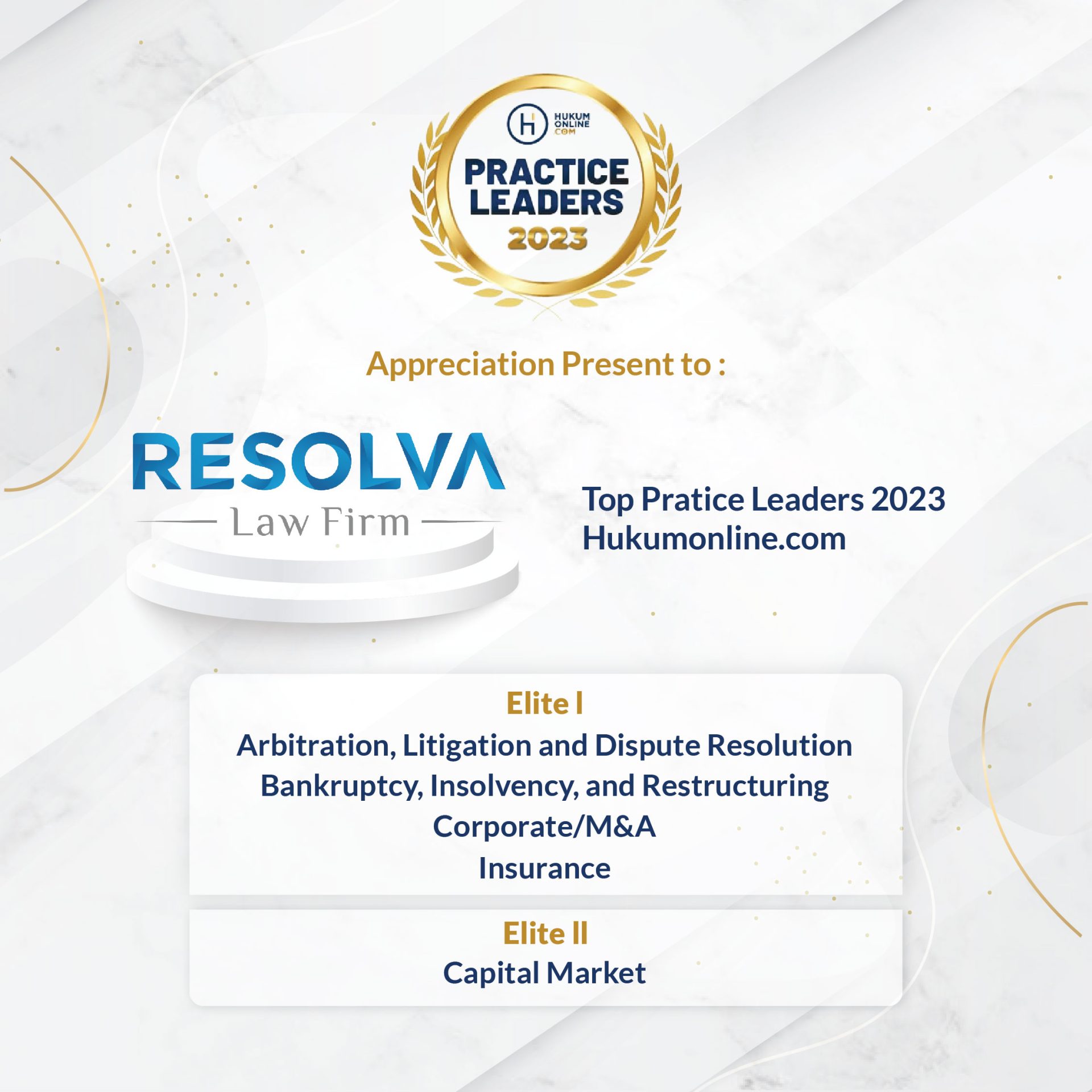 RESOLVA Law Firm has Joined the Ranks in Hukumonline’s Top 100 Indonesia Law Firms 2023 ...